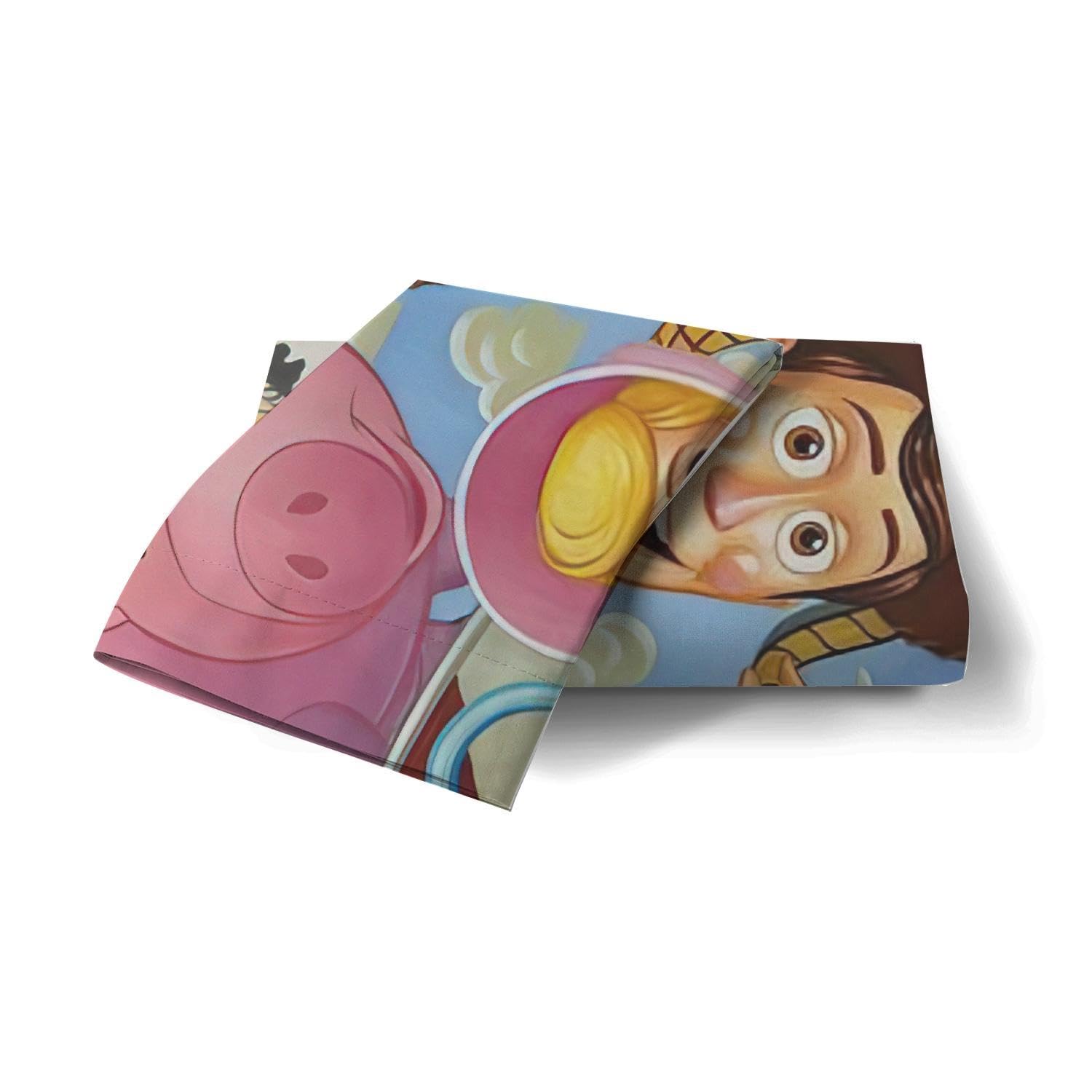 EVURU Toy Buzz Woody Cartoon Duvet Cover Set, 100% Microfiber Bedding Set, Skin-Friendly 3 Piece Comforter Cover Set for a Comfortable Sleep (01,Queen 90x90inch)
