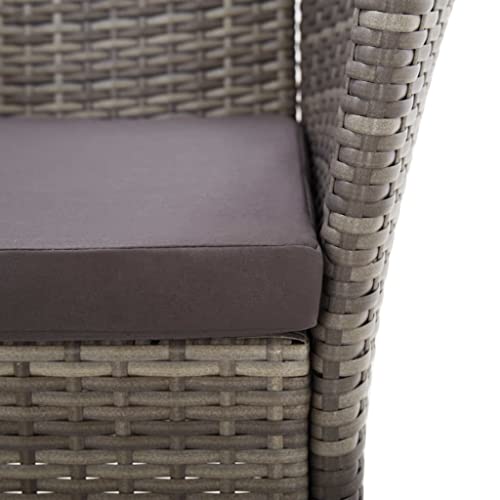 MBFLUUML Outdoor Patio Furniture, Patio Dining Sets, 9 Piece Dining Set Poly Rattan and Solid Acacia Wood Gray Suitable for Patio, Porch, Backyard, Balcony.