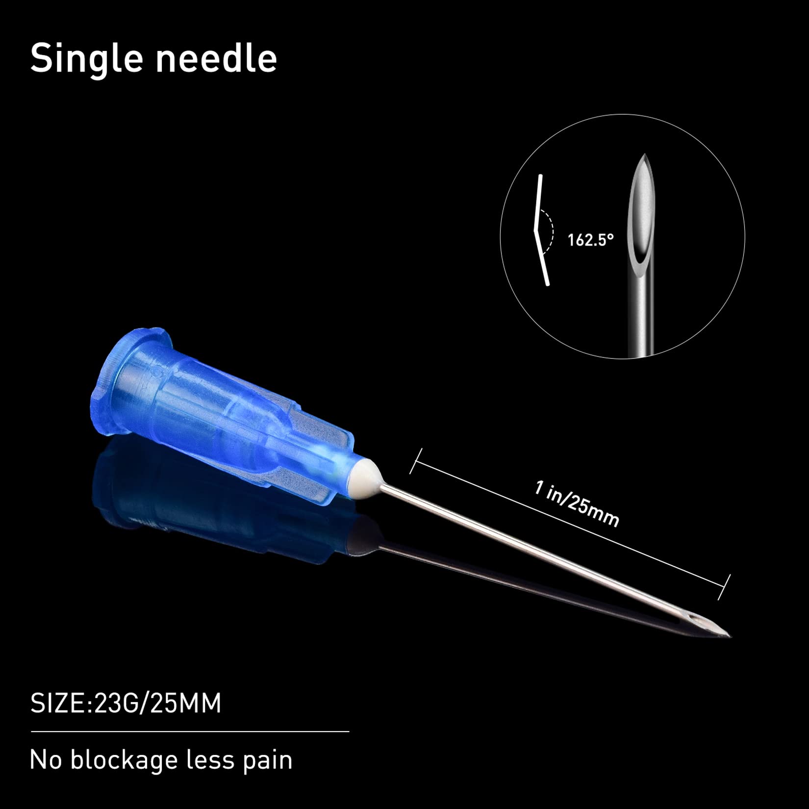 Disposable 23 Gauge 1.5 inch Needle, Individual Package, Pack of 100