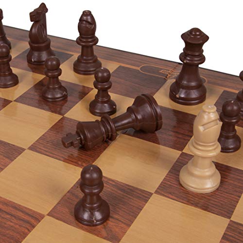 Silly Goose Games Chess Board Game I Cardboard Folding Chess Sets with Plastic Chess Pieces I Chess Board Set for Adults I Travel Chess Set Classic Board Games for Family Night I Checkers Board Games