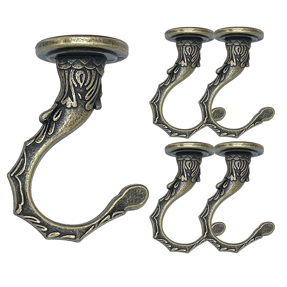 OBSTKUCHEN 5 Sets Swag Ceiling Hooks Heavy Duty Swag Hook with Hardware for Hanging Plants Ceiling Installation Cavity Wall Fixing (5 Sets Bronze)