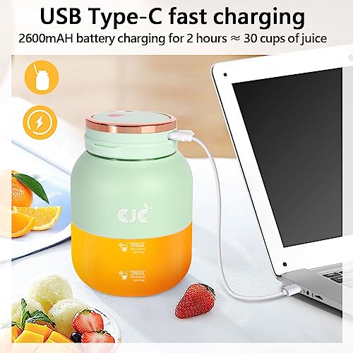 Portable Blender, 2023 New Big Belly Bottle, 500 ML Bottle Blender with 10 Blades, USB Rechargeable, 17 Oz To-Go Cups and Spout Lids, for Kitchen, Home, Travel, for Shakes and Smoothies,BPA-Free