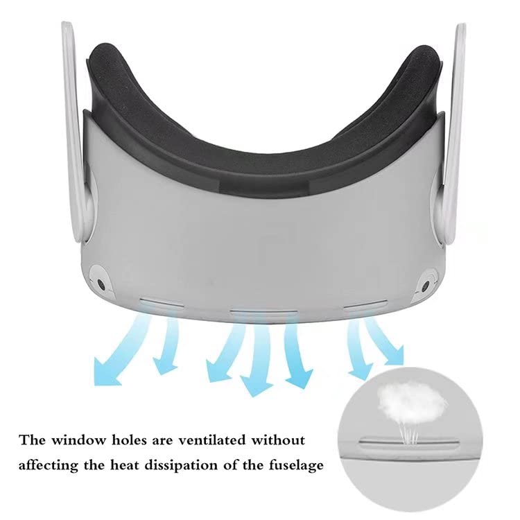 Duckart Protective Case Silicone Cover for Oculus Quest 2 VR Headset White