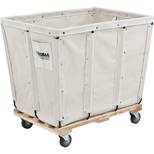 Global Industrial 16 Bushel, Canvas Basket Bulk Truck, Unassembled, 40" D x 28" W x 35" H