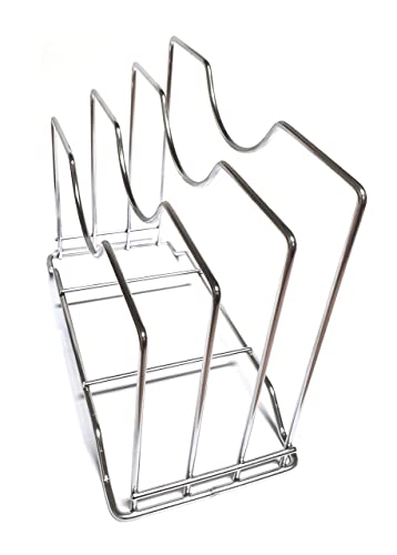 LENITH Cutting Board Rack Chopping Board Organizer Stand Holder Kitchen Countertop Pots Pan Lids Rack Organizer (Medium_Silver Color)