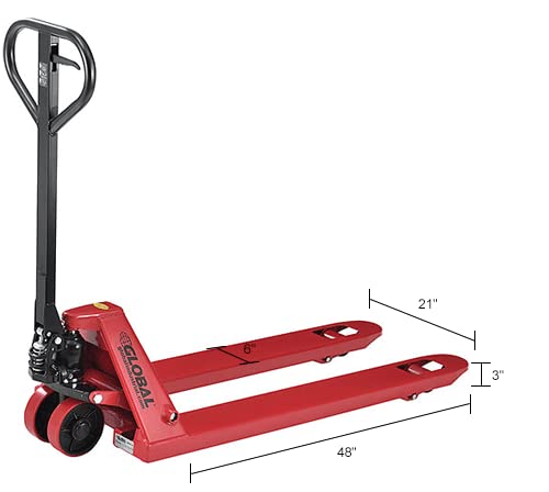 Global Industrial Standard Duty Pallet Jack Truck 5500 Lb. Capacity, 21 x 48 Forks