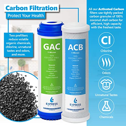 Express Water β 5 Year Reverse Osmosis System Replacement Filter Set β 30 Filters, Carbon GAC, ACB, Sediment SED Filters β 10 inch Size Water Filters
