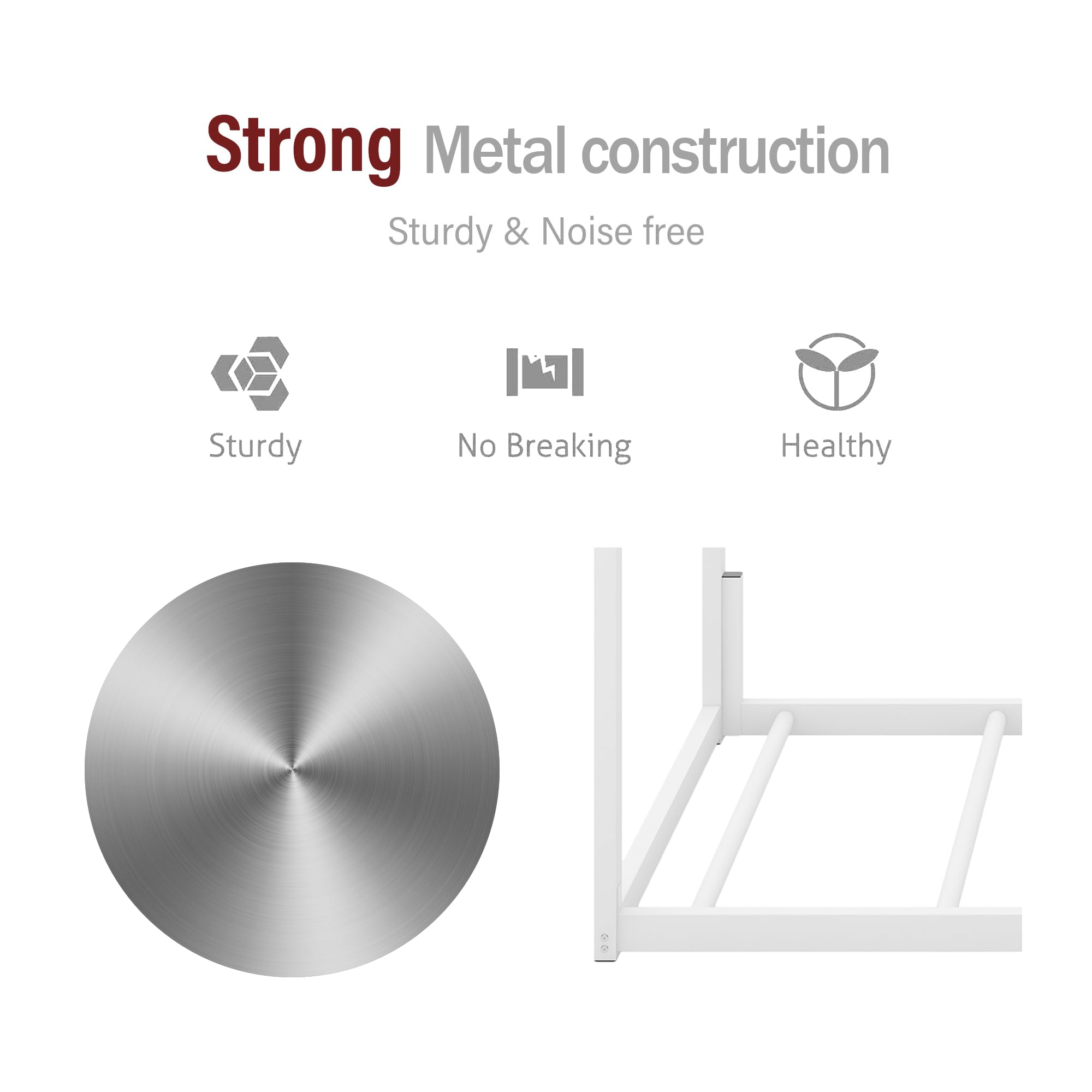 Merax Metal House Bed : Metal Floor Bed,House Shape Bed with Metal Slats,Twin Size,White