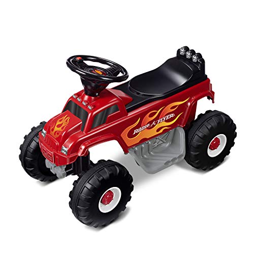 Radio Flyer Monster Truck with Lights & Sounds, 6 Volt Battery Powered Electric Car, Toddler Ride On Toy for Ages 1.5+, Large