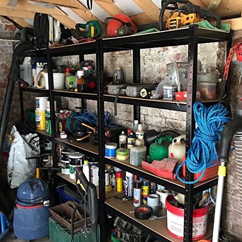 JAOSY Garage Storage Shelves Heavy Duty, Adjustable Shelves 28" Lx12 Wx59 H Shelving Unit with 5-Shelf, Racking Shelf Heavy Duty Garage Shelving Storage Shelves Black Metal Shelf