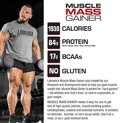 Labrada Nutrition Muscle Mass Gainer, Chocolate, 6 Pound (Packaging May Vary)