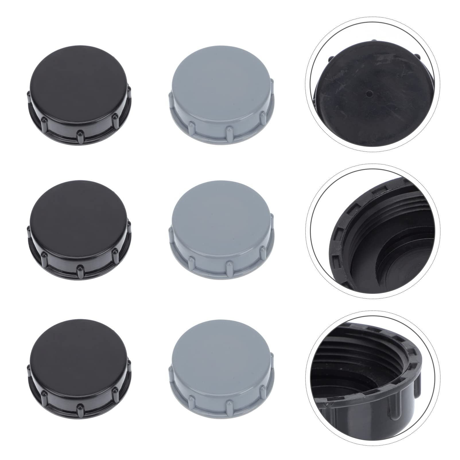 DEPILA Drain 6pcs Plastic Pipe Caps Hose Cap Pipe Fitting Cap Sewer Pipe Cap Tubing End Cap PVC Pipe Cap for Kitchen Drain Pipe 45MM Plug