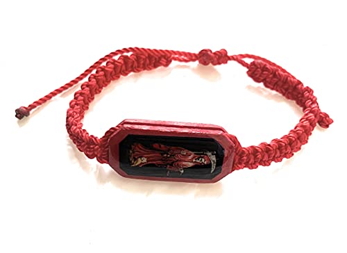 Chavarrieta Red Thread Bracelet Pulsera Roja de hilo de la Santa Muerte, Black