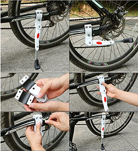 BlueSunshine Bicycle Adjustable Alloy Road Mountain Bike Bicycle Kickstand Side Kickstand Fit for 20" 24" 26" (Black)