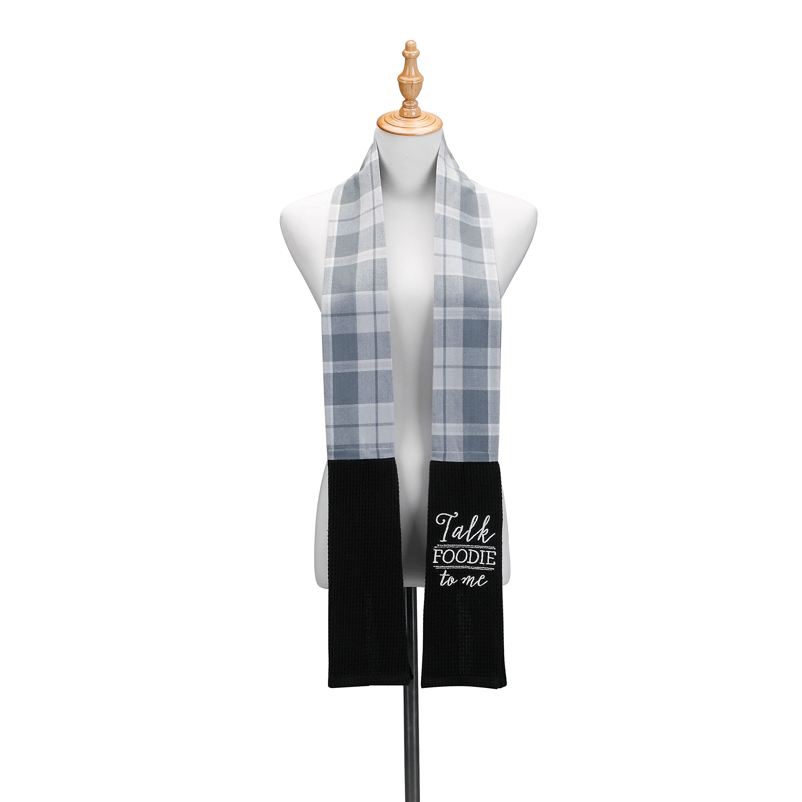 DEMDACO Talk Foodie To Me Extra Long Cotton Blend Over The Shoulder Kitchen Towel Boa