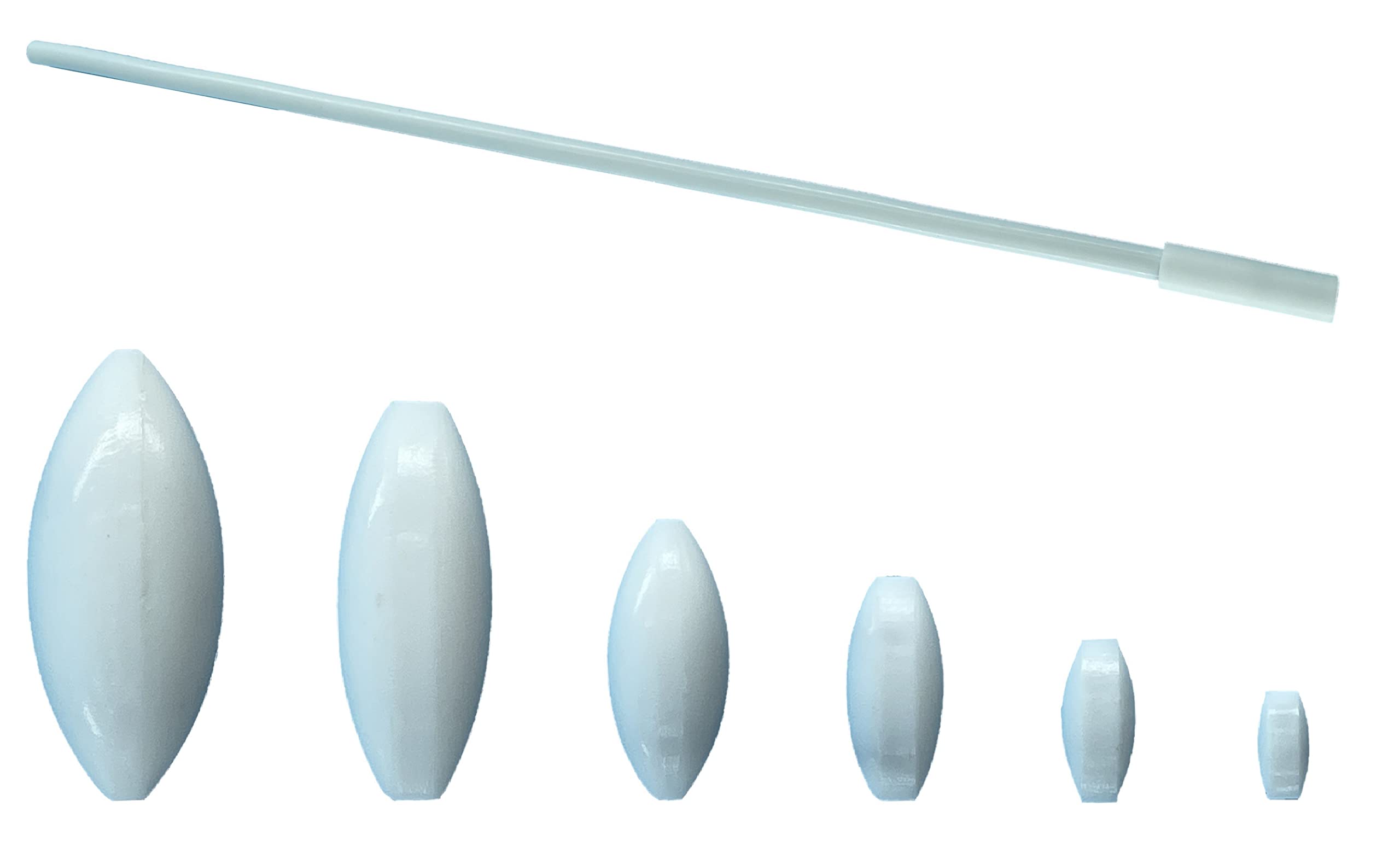 LUERFLEX Magnetic Stirring Oval Stir Bar Rod PTFE Teflon Coated (6 Stir Bars &1 Retriever)
