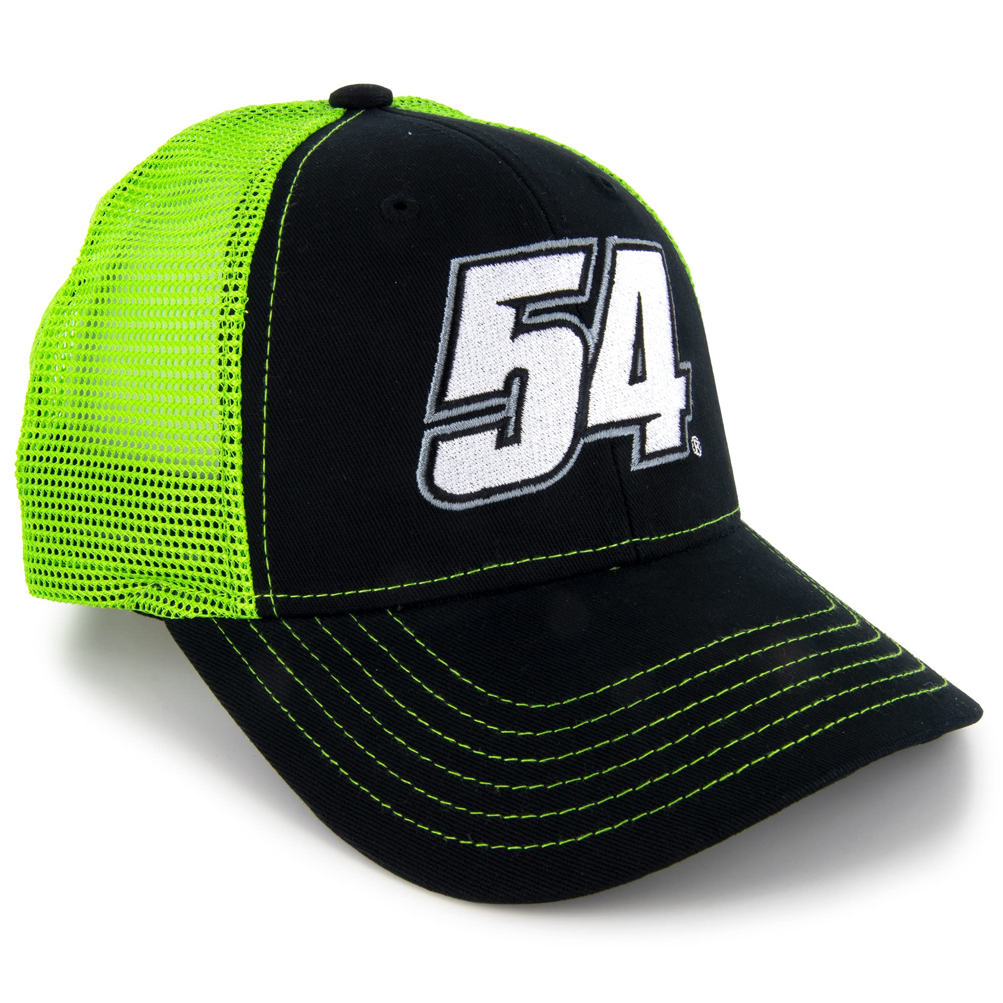 Checkered Flag Sports Ty Gibbs 2022 Colorblock #54 Mesh Hat Black/Green, Green / Black, One Size