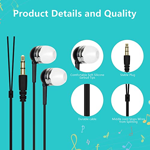 Hi world ZXQZYM 30 Packs Bulk Earbud Headphones for Classroom Kids,Wholesale Earphones Individually Bagged for Students,School,Library,Museums(Multi Color)