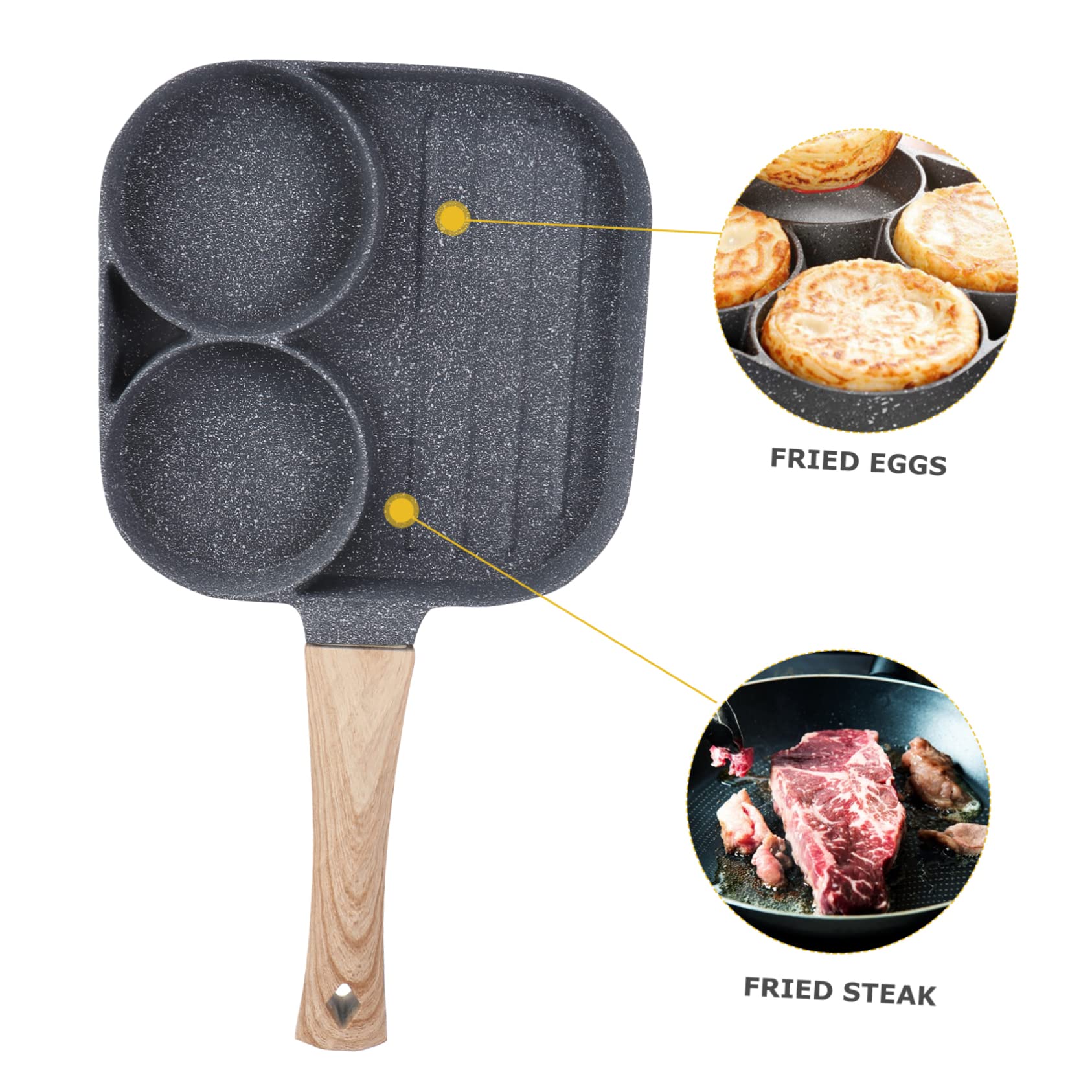 DOITOOL Poached Egg Pan Fried Egg Pan Pot Induction Cooker Aluminum Alloy Burger Pan Sandwich Making Pan Bacon Cooking Pan