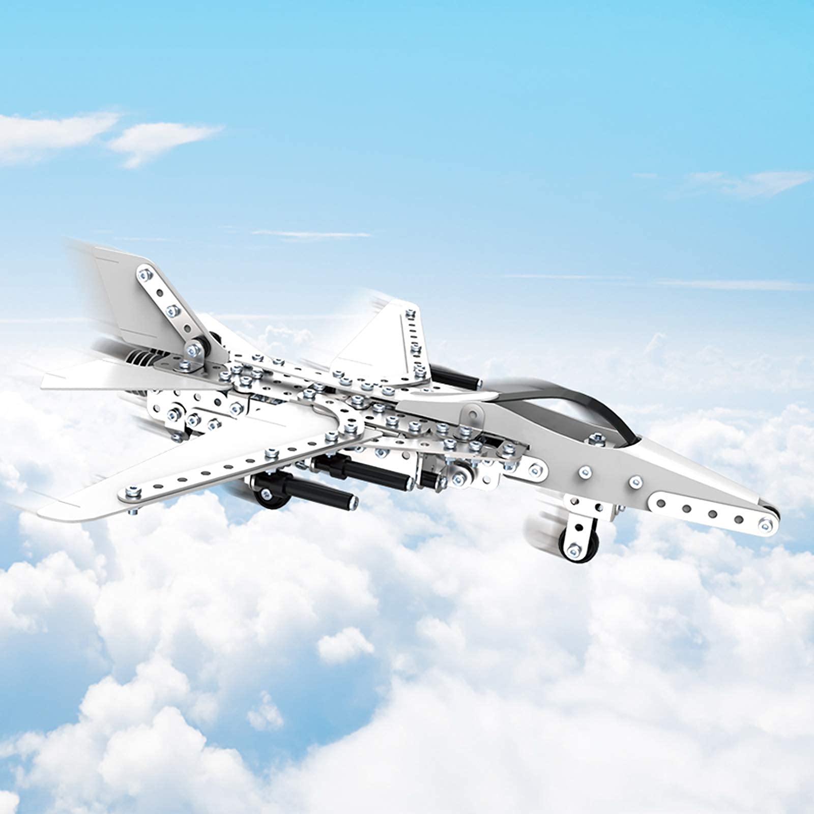 Steel World Assembled Fighter Toy Model Metal Building Block Set Construction Toys for Children and Adults