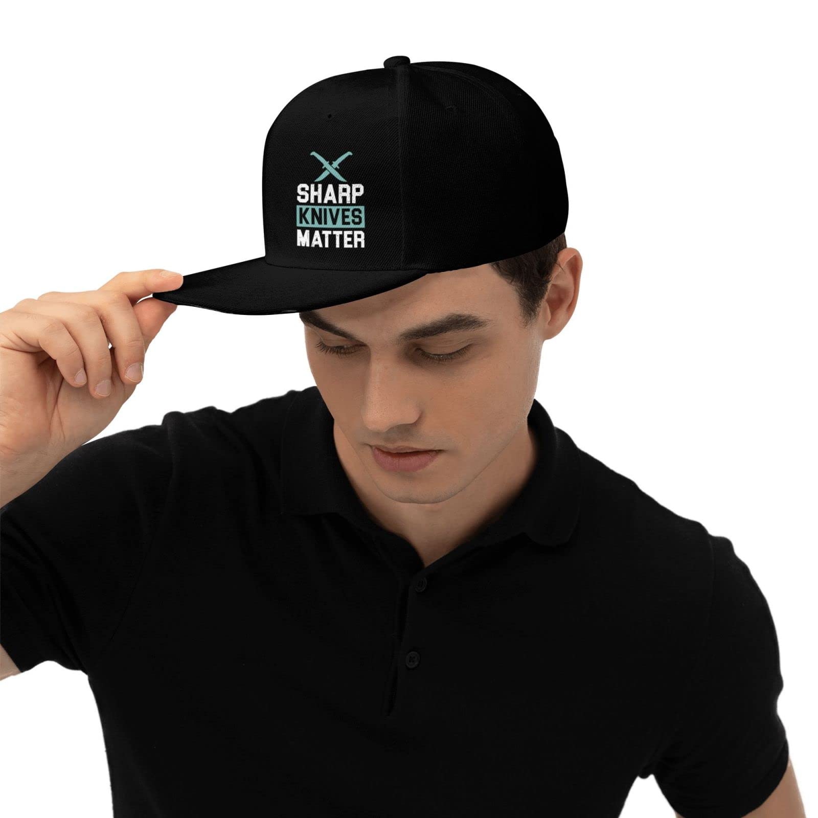 Chef-Knife Gift-Sharp Knives-Matter-Chef Flat Bill Hats for Men Women Adjustable Trucker Hat Fashion Baseball Caps Black