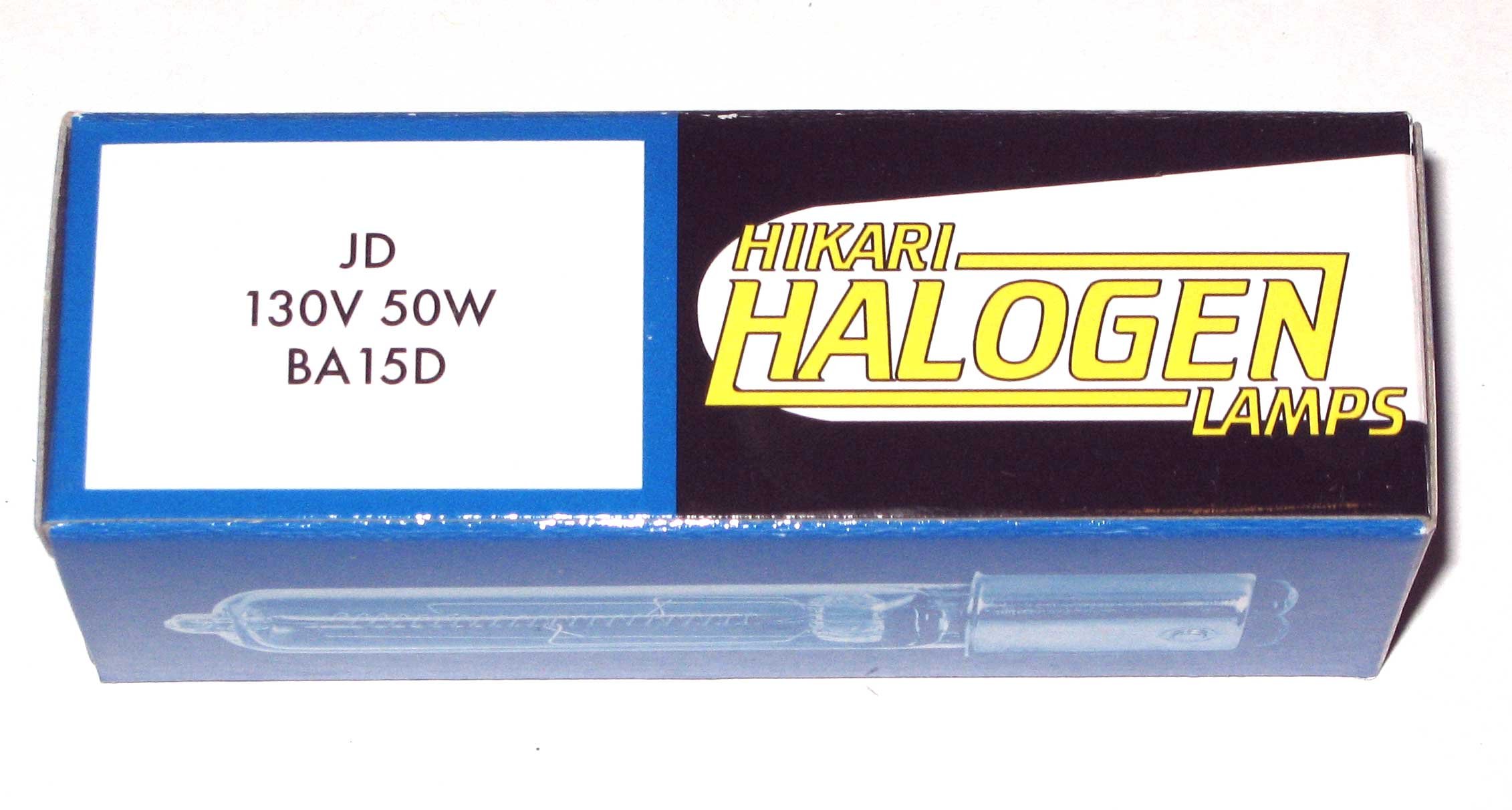 Hikari JD7055 Halogen T4 50W 130V/120V Clear BA15D DC Q50CL/DC JD120V50W (Double Contact) Bayonet Twist-Lock Base