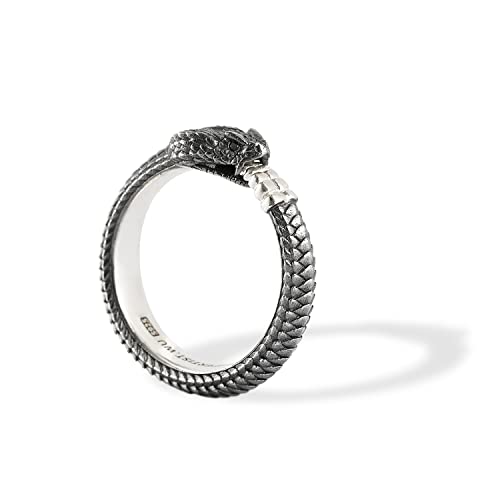 COPPERTIST.WU Ouroboros Ring 925 Sterling Silver Snake Serpent Rings Aesthetic Halloween Jewelry Gift for Women Men (9)