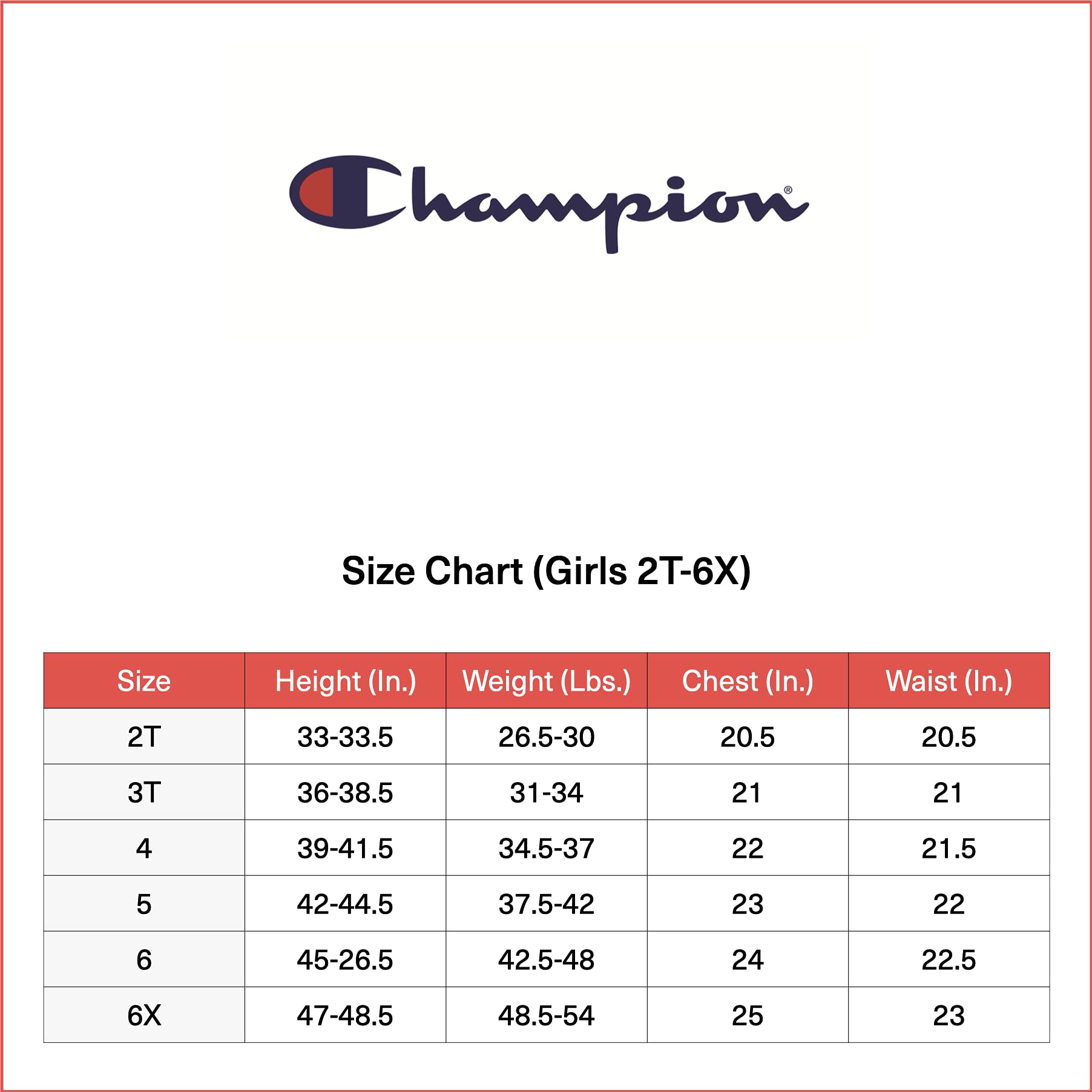 Champion Girls Tee Shirt and Legging Two Piece Top and Bottom Set Little Girls