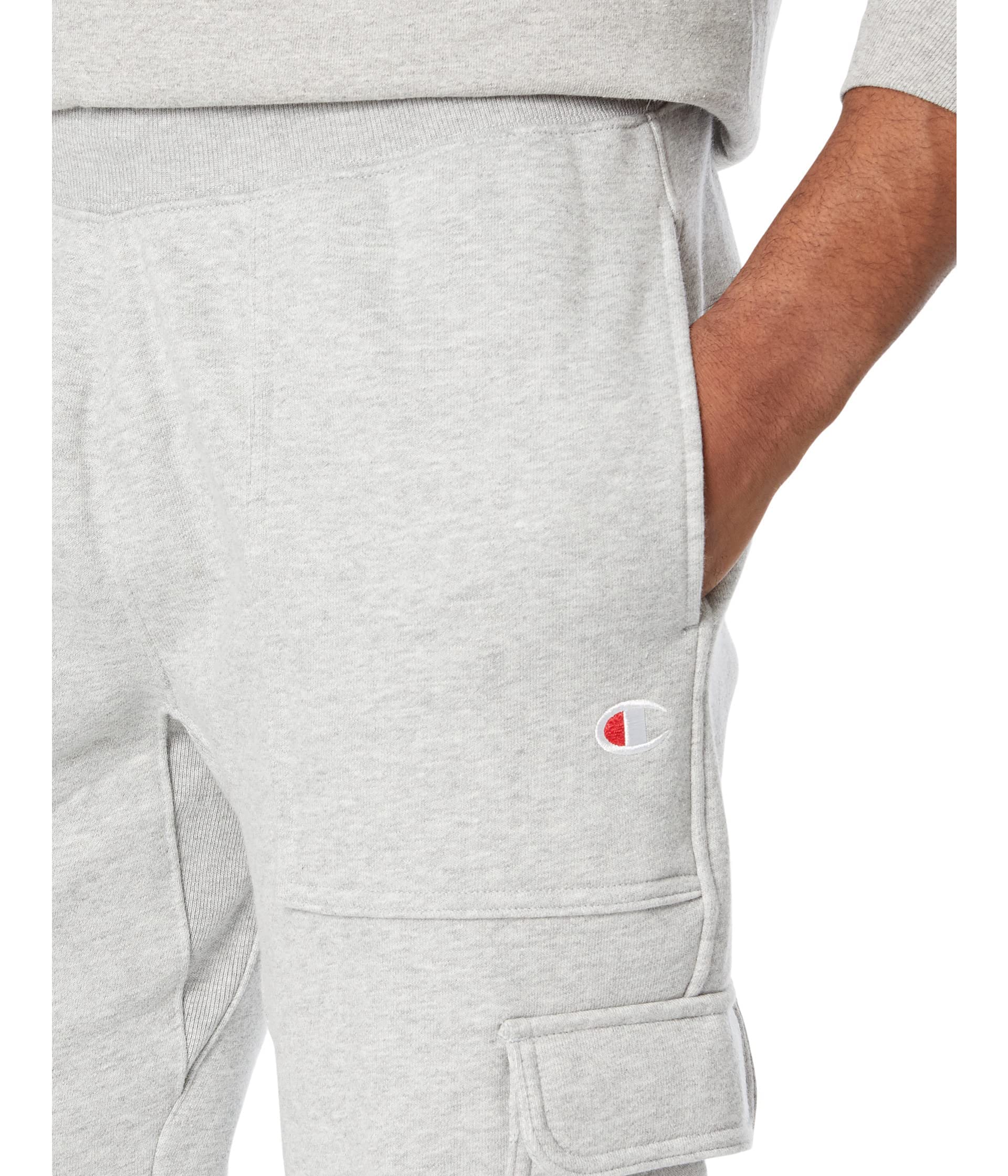 Champion Joggers, Reverse Weave Fleece Cargo Pants for Men, Heavyweight, 30.5", Whole Wheat Khaki C Logo, XX-Large