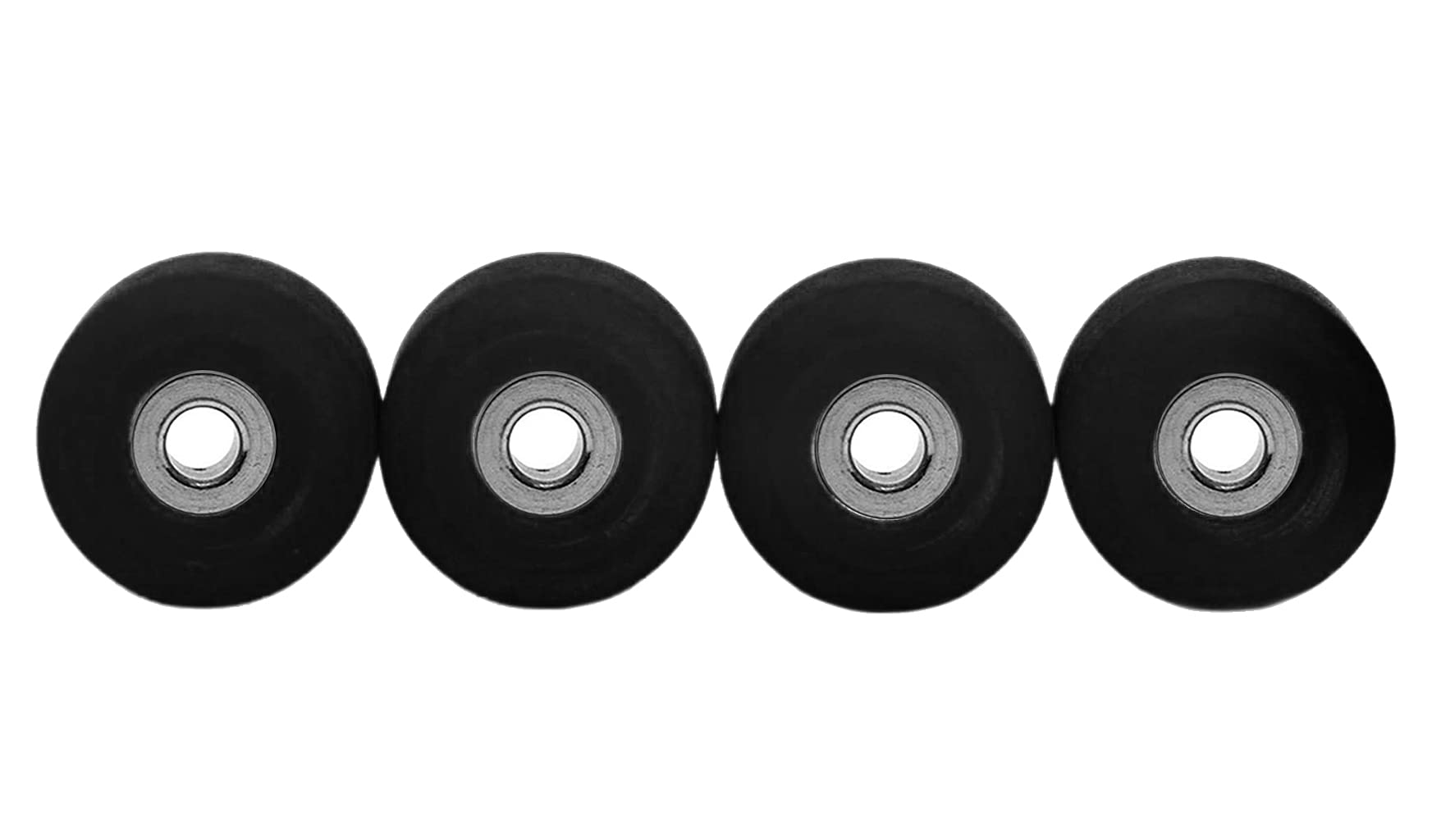 Teak Tuning Apex 61D Urethane Fingerboard Wheels - New Street Shape, 7.7mm Diameter - Ultra Spin Bearings - Made in The USA - Pitch Black Colorway