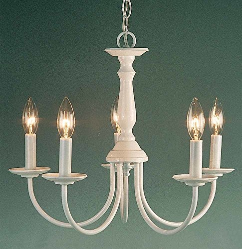 Volume Lighting V4515-6 5-Light White Chandelier, 18" x 18" x 15"