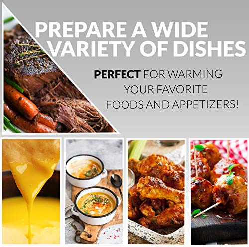 HomeCraft HCBS15SS 3-Station 1.5-Quart Stainless Steel Buffet Server Slow Cooker & Warming Tray, Adjustable Temperature, Perfect for Dinner, Appetizers