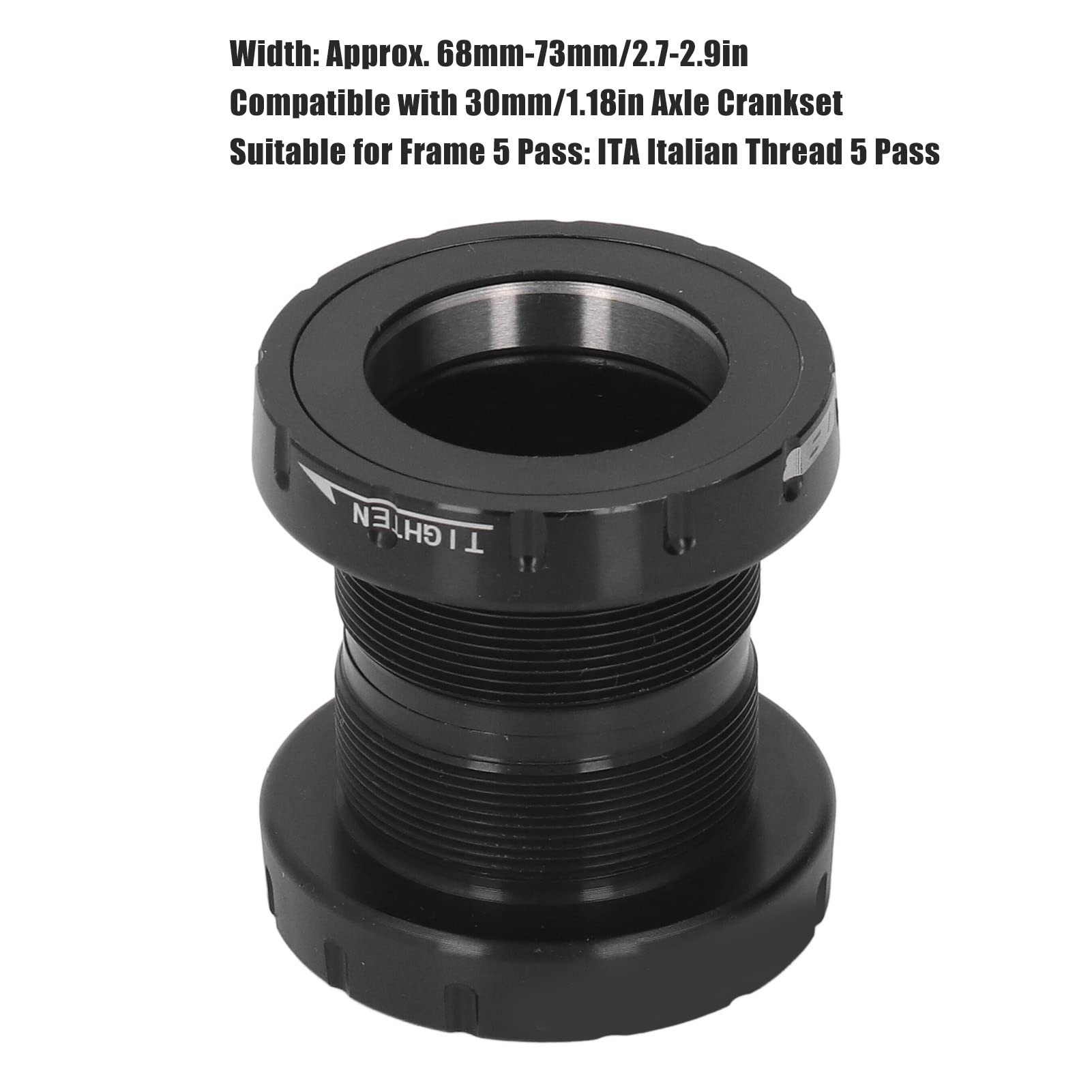 DAUERHAFT Mountain Bike Center Shaft, Exquisite Aluminum Alloy Lightweight Bike Threaded Bottom Bracket for Road Bikes