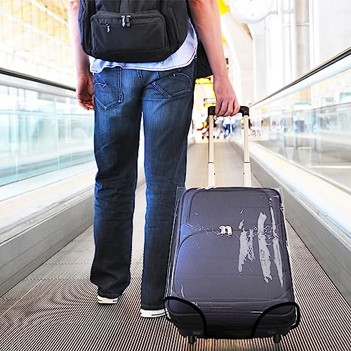HYPER VENTURE Clear PVC Luggage Cover Full Transparent Suitcase Protector Fits 20 Inch Luggage, S