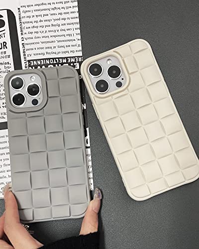 Ginkgonut Compatible with iPhone 13 Pro Max Case for Women/Girls, Cute 3D Laid Desgin Soft Silicone Shockproof Raised Bumper Corners Case for iPhone 13 Pro Max(Gray)