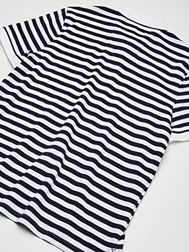 Nautica Men's Classic Fit 100% Cotton Soft Short Sleeve Stripe Polo Shirt, Bright White, X-Large