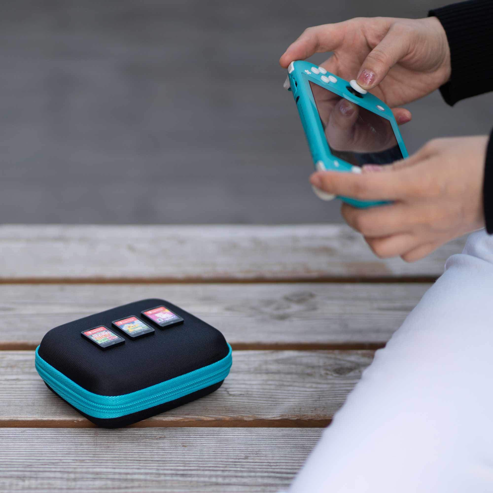 ButterFox 48 Switch Game Case for Nintendo Switch, Switch Game Card Storage Holder or SD Memory Card Case - Black/Blue