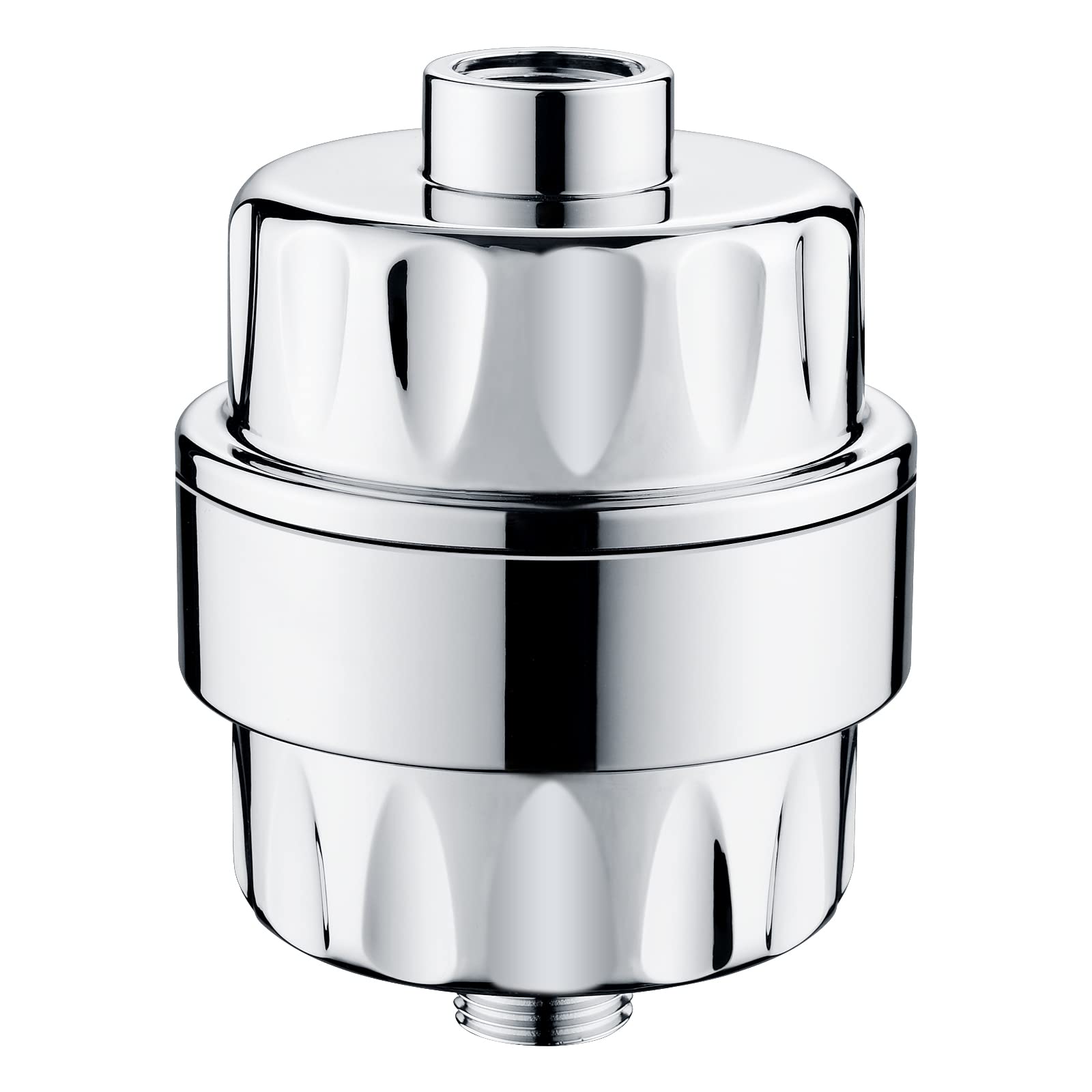 BRIGHT SHOWERS High Output Shower Filter for Hard Water, Removes Chlorine and Fluoride, Universal Multi-Stage Shower Water Softener Reduces Dry Itchy Skin, Scalp and Eczema, Chrome