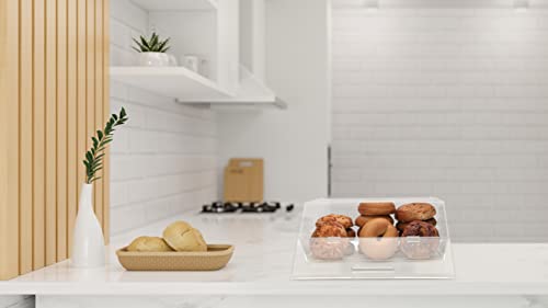 SimplyImagine Bakery Display Case, Stackable Acrylic Pastry Case Box for Countertop - Retail, Commercial, Home, Portable Use for Bagels, Baked Goods, Bread, Donuts, Vegetables, More