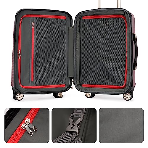 GinzaTravel Luggage Expandable 3 Piece Sets Rare Color PC+ABS Suitcase Set with Smooth wheels and TSA lock