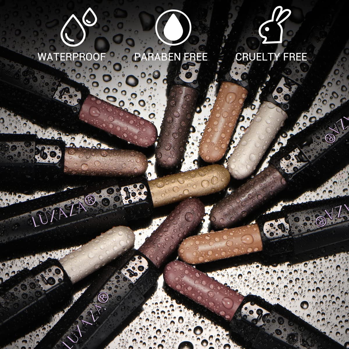 LUXAZA 6PCS Eyeshadow and Eyeliner Pen,Matte And Shimmer Cream Eyeshadow Pencil Crayon,Champagne Rose Pink Eye Brightener Stick,Waterproof Long Lasting Highlighter Makeup Stick
