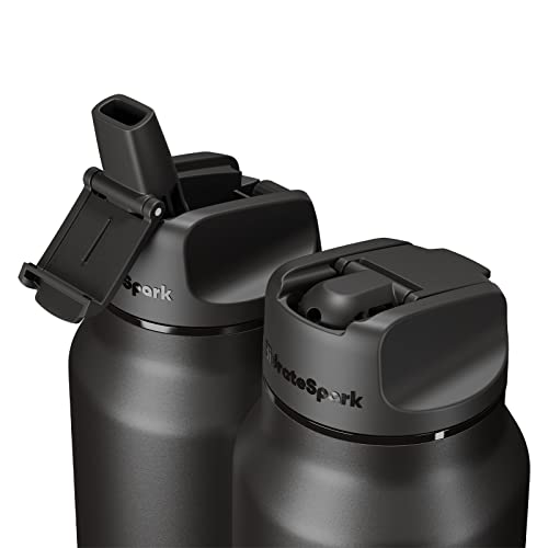 Hidrate Spark PRO Smart Water Bottle β Insulated Stainless Steel β Tracks Water Intake with Bluetooth, LED Glow Reminder When You Need to Drink β Straw Lid, 32oz, Black