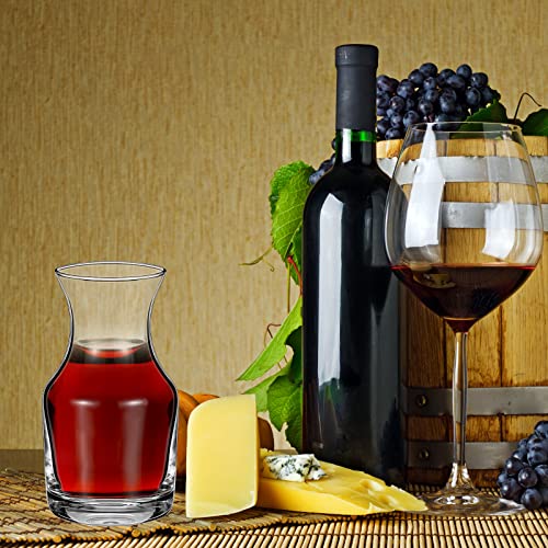 Single Serving Wine Carafe Glass Mini Carafe Individual Wine Decanter Small Carafe for Wine Dinner Parties Tastings Bars Restaurants(12 Pack, 6.5 oz)