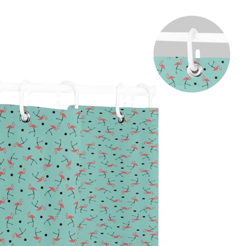 BLuevi Flamingo Shower Curtain for Bathroom Waterproof Fabric with Hooks 72x72 Inch
