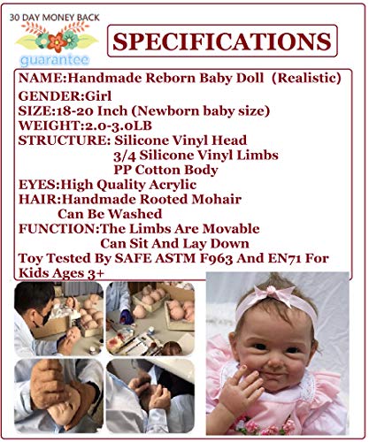 LOVEDOLL Reborn Baby Dolls Girls 22" Reborn Doll Silicone Vinyl Limbs Cloth Body Gift Sets
