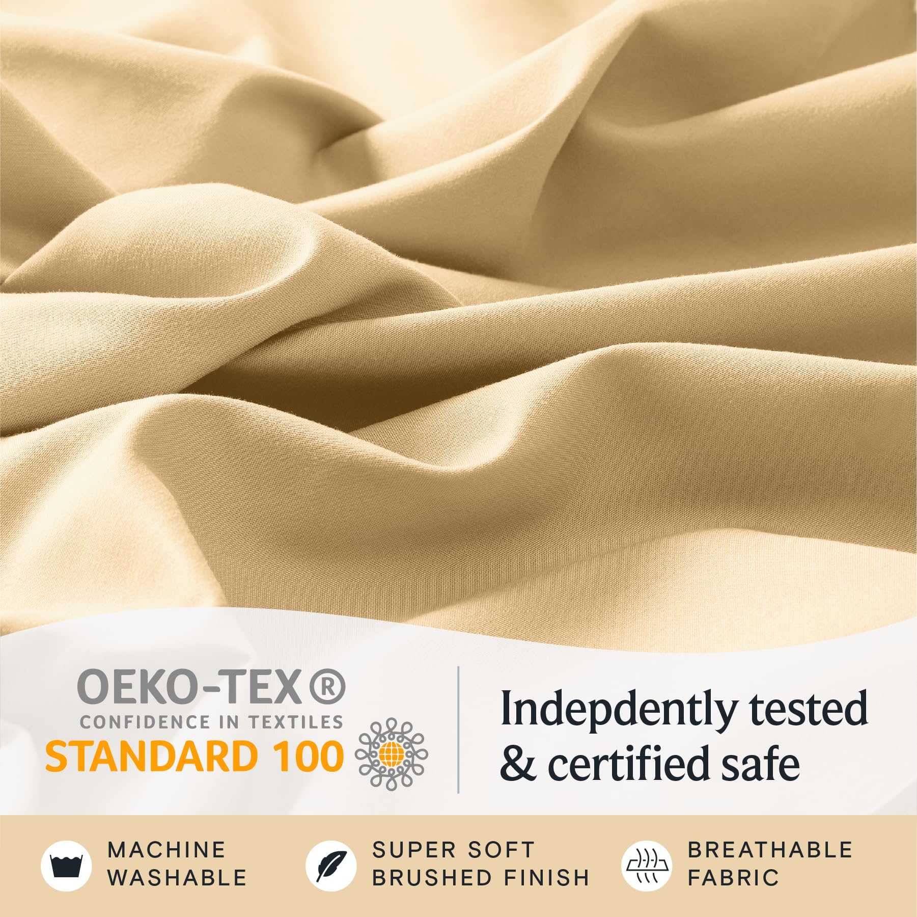 LuxClub Twin XL Sheets - Soft Twin Bed Sheets for Boys and Girls, 4 PC Deep Pockets 18" Eco Friendly Wrinkle Free Kids Fitted Sheets Machine Washable Hotel Bedding Silky Soft - Yellow Twin XL