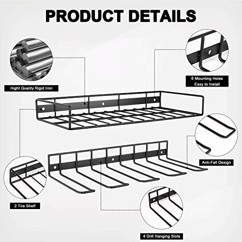 Jeasor Heavy Duty Floating Power Tool Organizers, Metal Holder Wall Mount Storage Rack for Tools, Utility and Sturdy Drill Rack, Multifunctional Garage Tool Rack(4 Pack)