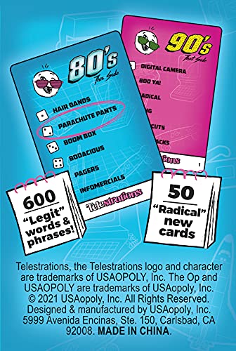 Telestrations 80s/90s Expansion Pack | Featuring 600 Totally Awesome Words, Phrases, and References | Great New Addition to Telestrations Party Game