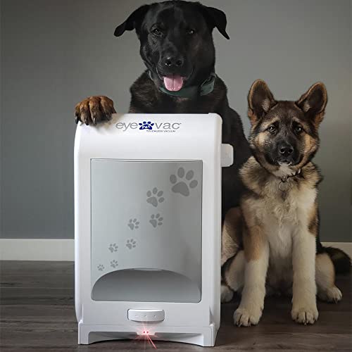 EyeVac Pet Touchless Vacuum for Pet Hair, Dust & Debris - 1400 Watts Professional Vacuum Active Infrared Sensors, High Efficiency Filtration, Bag-Less Canister (Tuxedo Black & Paw Prints)