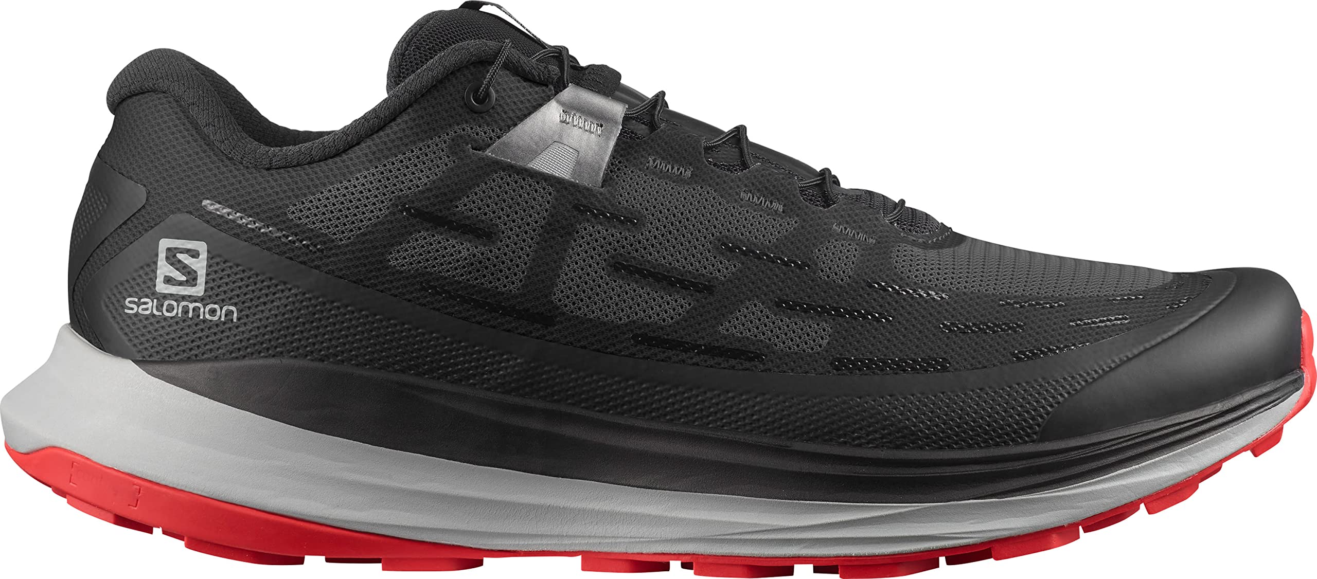 Salomon Men's Ultra Glide Hiking Shoe, Black/Alloy/Goji Berry, 10